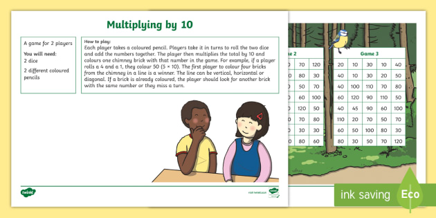 Multiplying By 10 Worksheet (teacher made)