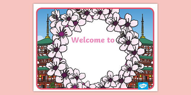 Japanese Cherry Blossom Class Sign (teacher made)