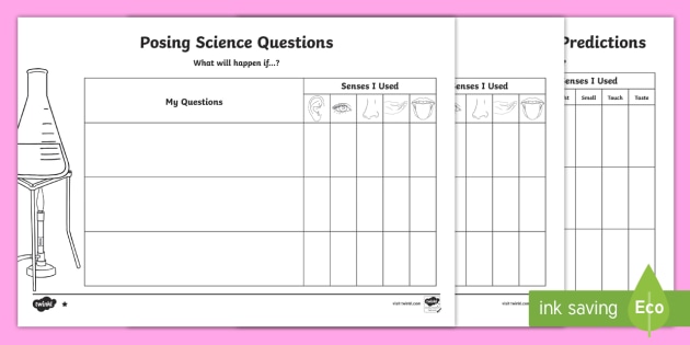 Posing Science Questions Differentiated Worksheet / Worksheet