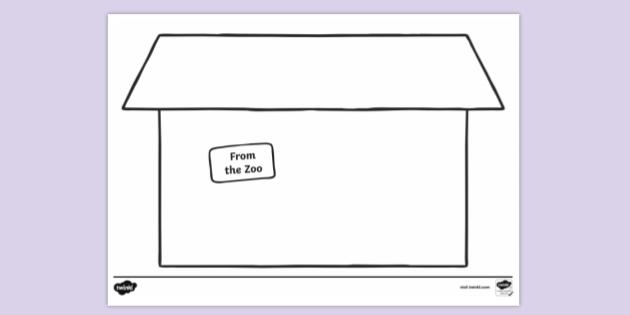 FREE! - Yellow Cardboard Box Colouring Sheet | Colouring Sheets