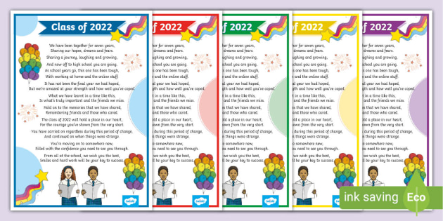 Leaving School Poem – Class of 2022 – Primary Seven