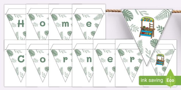 Botanical-Themed Home Corner Display Bunting - Twinkl
