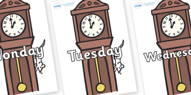 Days of the Week on Clocks (teacher made)