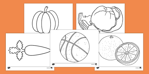 coloring sheets for the color orange