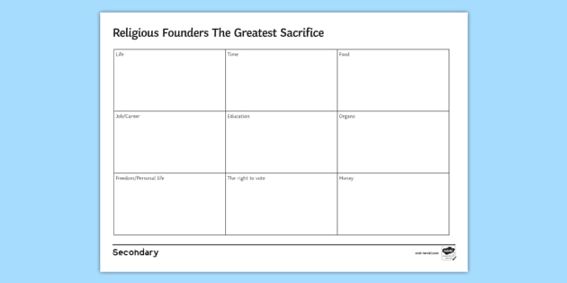 The Greatest Sacrifice Worksheet / Worksheet