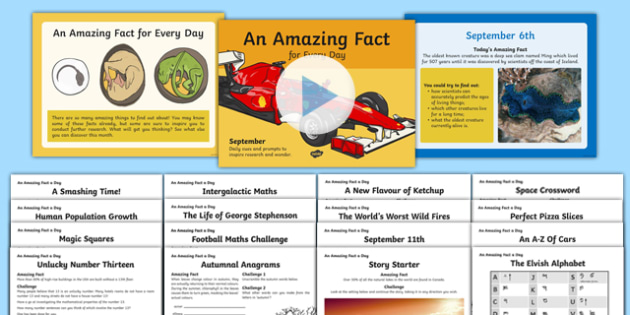 September Amazing Fact Of The Day PowerPoint and Worksheet / Worksheets ...