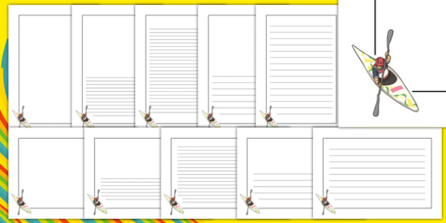 FREE! - Rio 2016 Olympics Canoeing Page Borders