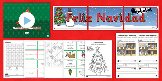 Spanish Class Christmas Activities - Holiday Pack for Kids