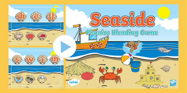 Seaside Phonics Blending Game PowerPoint - Twinkl