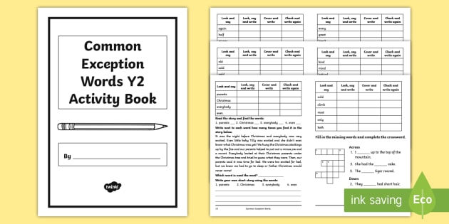* NEW * More Year 2 Common Exception Words Practice Activity