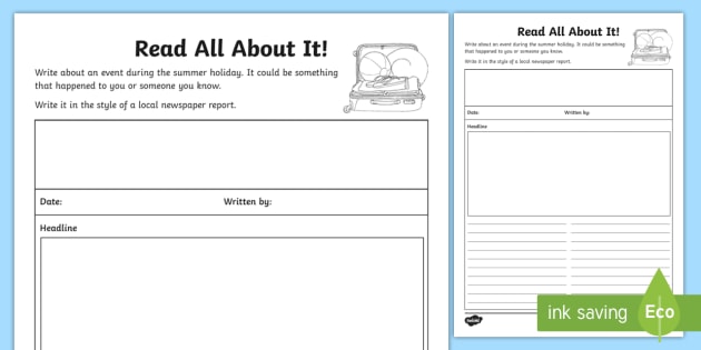 Year 4 Read All about It! Worksheet / Worksheet