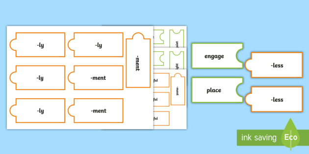 Jigsaw Suffix Game (Teacher-Made)