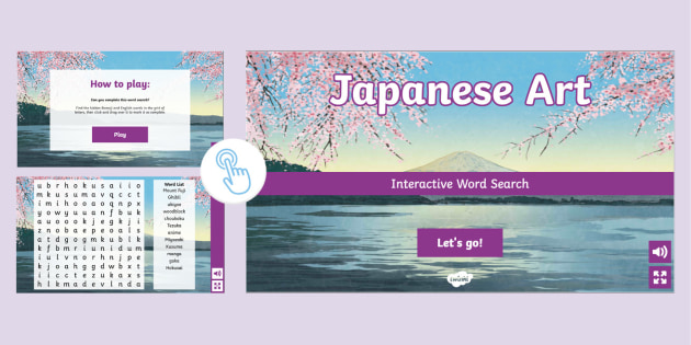 Japanese Art Interactive Word Search (teacher made)