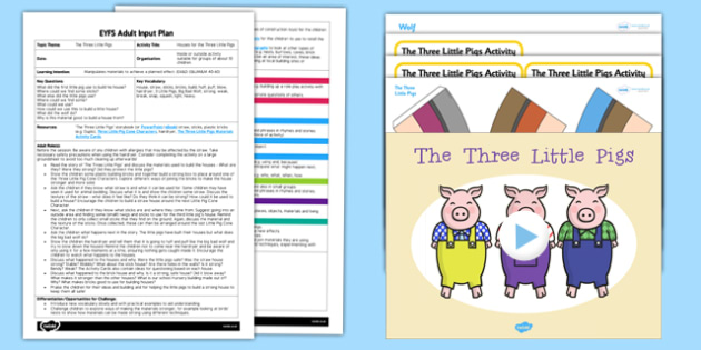 EYFS Houses for the 3 Little Pigs Adult Input Plan and Resource Pack