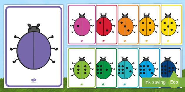 Counting Ladybird Spots to 10 Display Posters