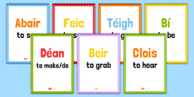 Gaeilge Briathra Neamhrialta Root Posters