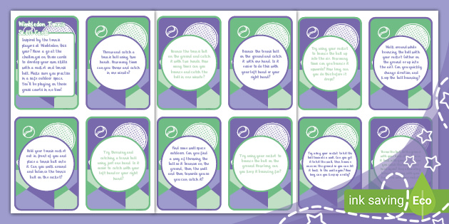 Wimbledon Tennis Skills Cards (Ages 5 - 7) (teacher made)