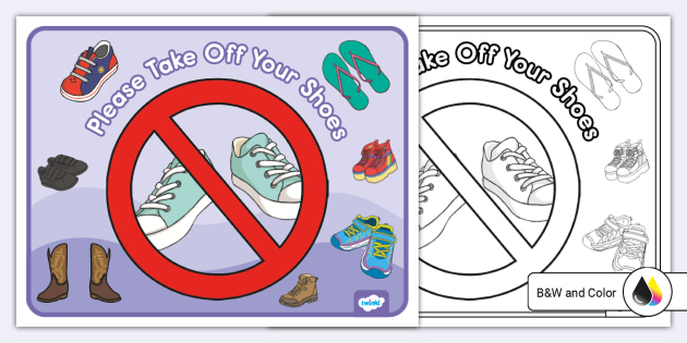 Please Take Off Your Shoes Poster (teacher made)