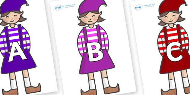 FREE! - A-Z Alphabet on Elf (Girl) (teacher made)