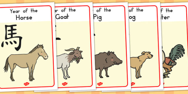 Chinese Year Of The Zodiac Animal Display Posters - australia