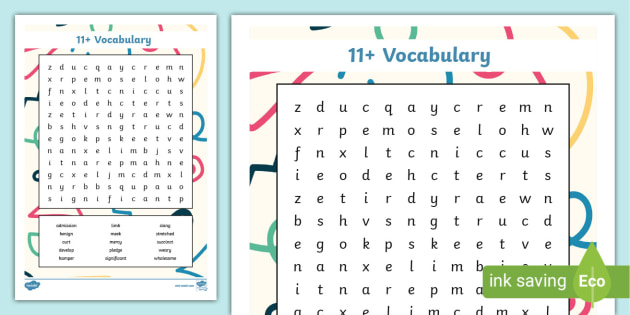 * NEW * 11+ Vocabulary Word Search 1 (teacher made)