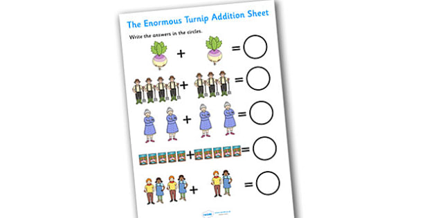 The Enormous Turnip Addition Sheet (teacher made)
