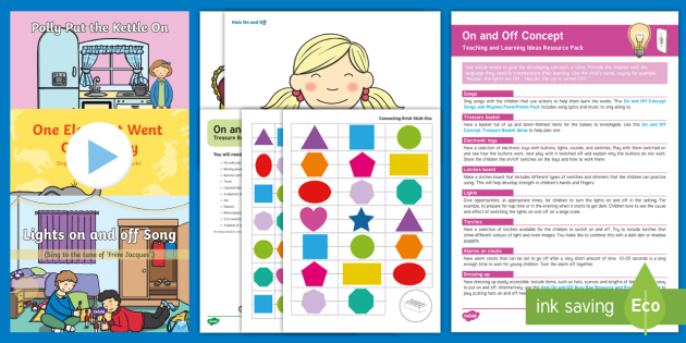 On and Off Early Concept Teaching and Learning Ideas Resource Pack