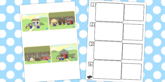 The 3 Little Pigs Story Sequencing SEN