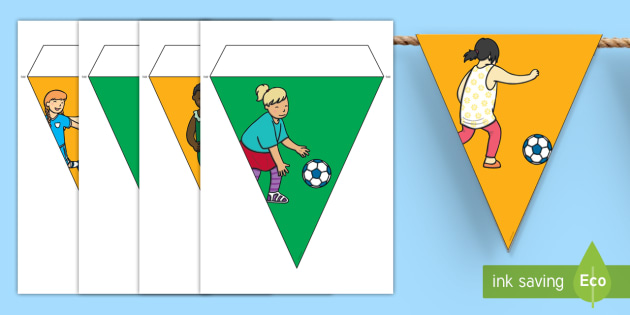 👉 Women's Football Display Bunting (teacher made)