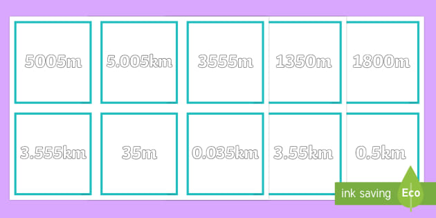 Match It Metric Measurements Length Matching Cards