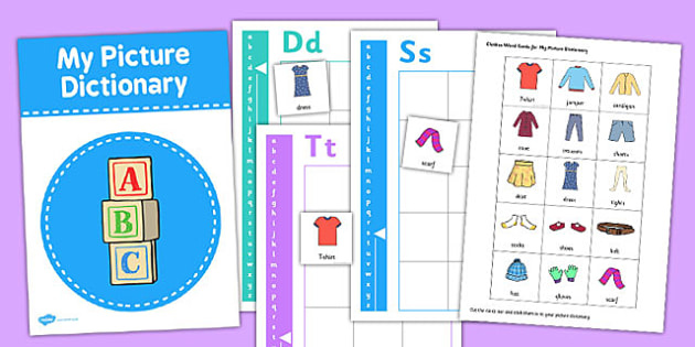 Picture Dictionary Clothes Word Cards Pack (teacher made)