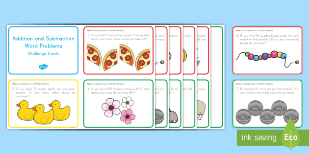 Addition and Subtraction Within 100 Challenge Cards