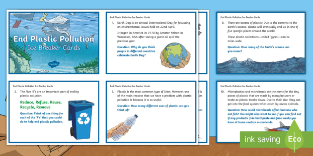 KS2 Earth Day End Plastic Pollution Ice Breaker Cards