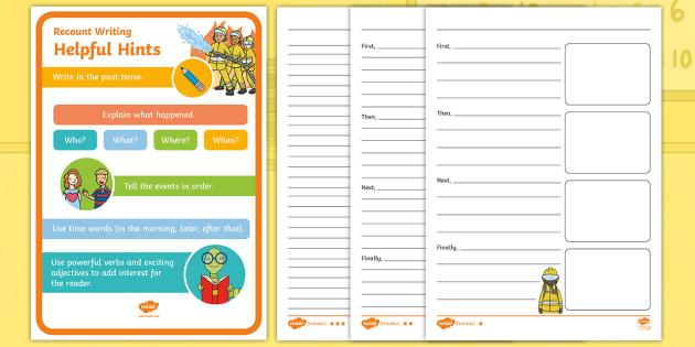 Charlie the Firefighter Recount Writing Frame Differentiated Resource Pack