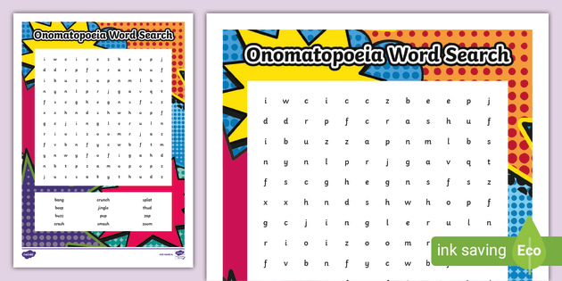 Onomatopeyaspdf Word Search Puzzle Words Math