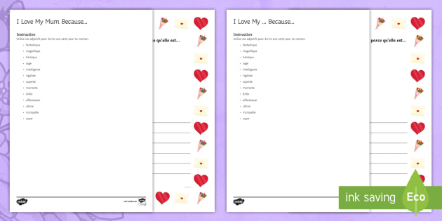 Mother's Day Bordered Letter French (teacher made)