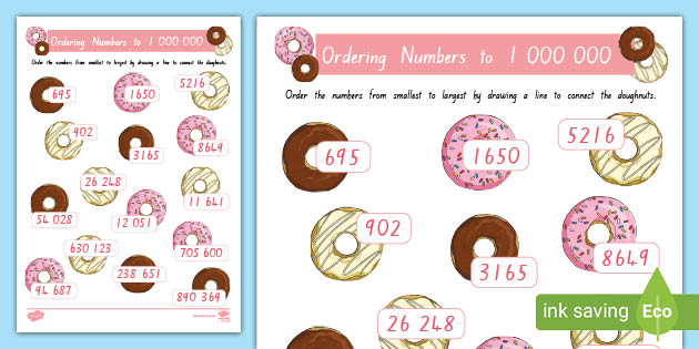 Stage 6 Place Value Ordering Numbers to 1 000 000