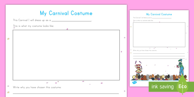 My Carnival Costume Activity - Mardi Gras, parade, float, dress
