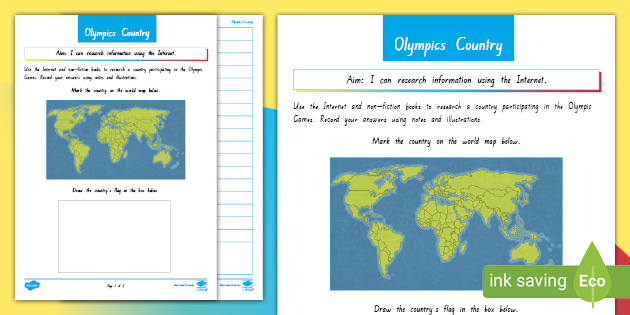 Olympics Country Fact File (teacher made)