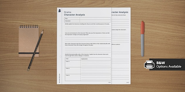 Drama Character Analyses | twinkl.com.au
