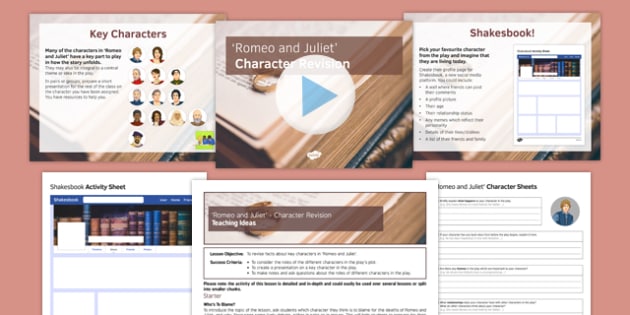 Romeo and Juliet Character Revision Lesson Pack | Beyond