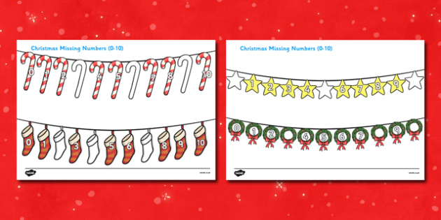 FREE! - Christmas Missing Numbers (0-10) Activity