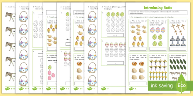 Easter-Themed Ratio Differentiated Worksheets (teacher made)