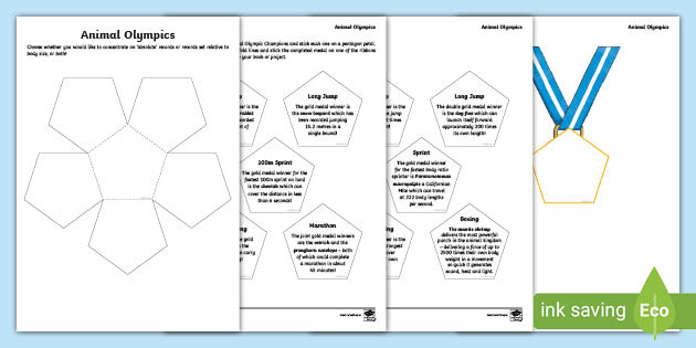 Animal Olympics Worksheet