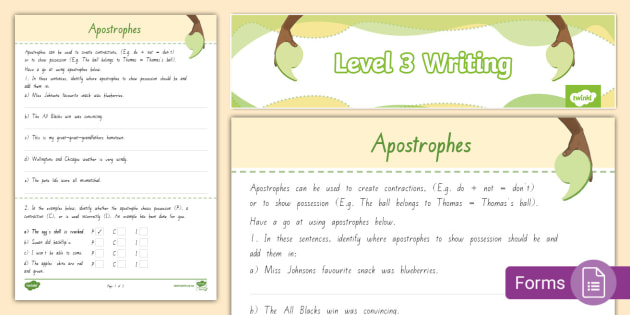 Apostrophe Worksheets 6th Grade Christmas Themed Apostrophe For