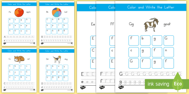 Colour and Write the Letter Activity Pack (teacher made)