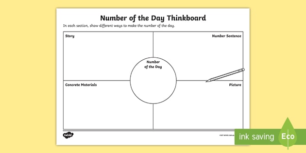 umber of the Day Thinkboard Worksheet (teacher made)