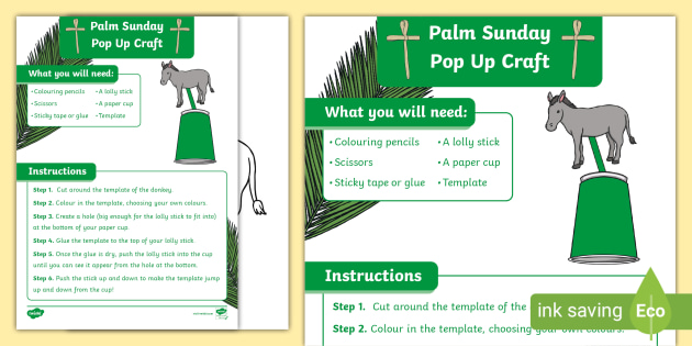 FREE! - Palm Sunday Pop-Up Craft - Primary Resources