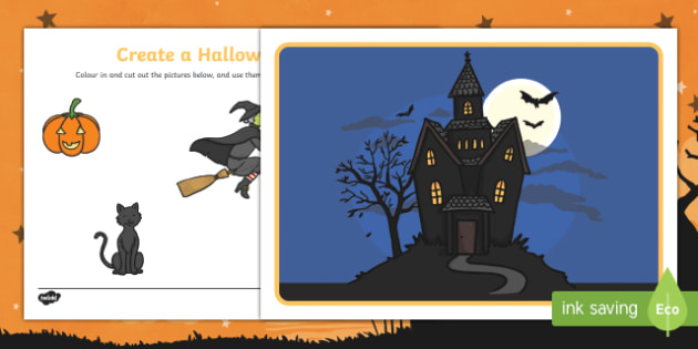 Halloween Themed Make Your Own Scene Activity