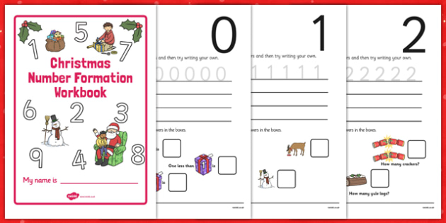 Christmas Number Formation Workbook (0-9)